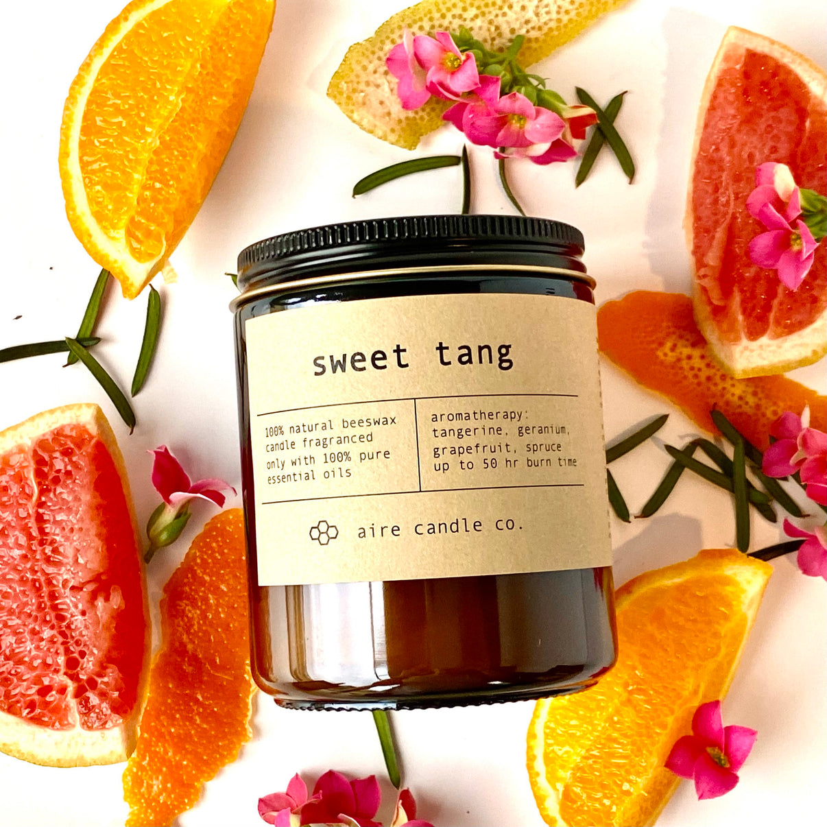 sweet tang beeswax candle – aire candle co.