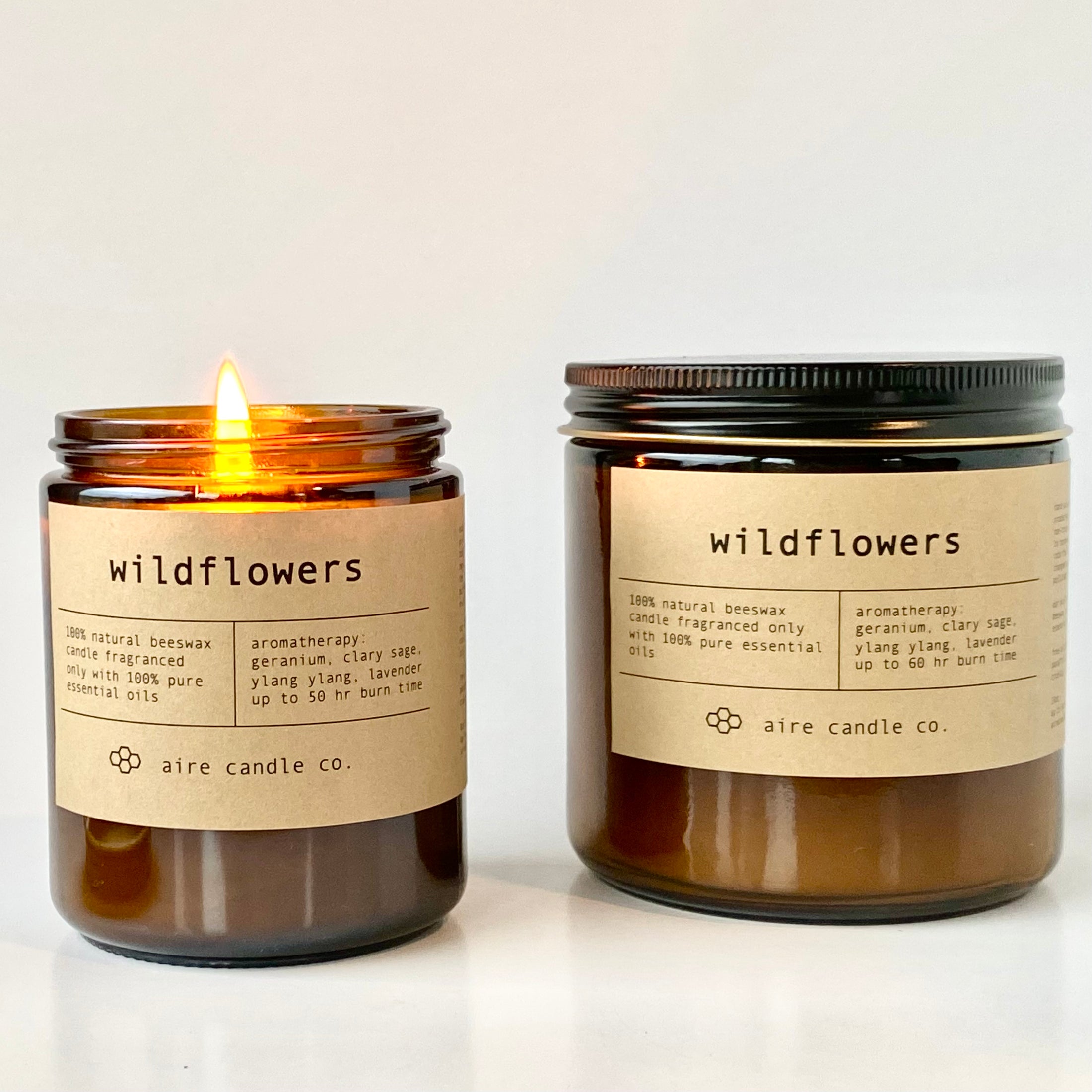 wildflowers beeswax candle – aire candle co.